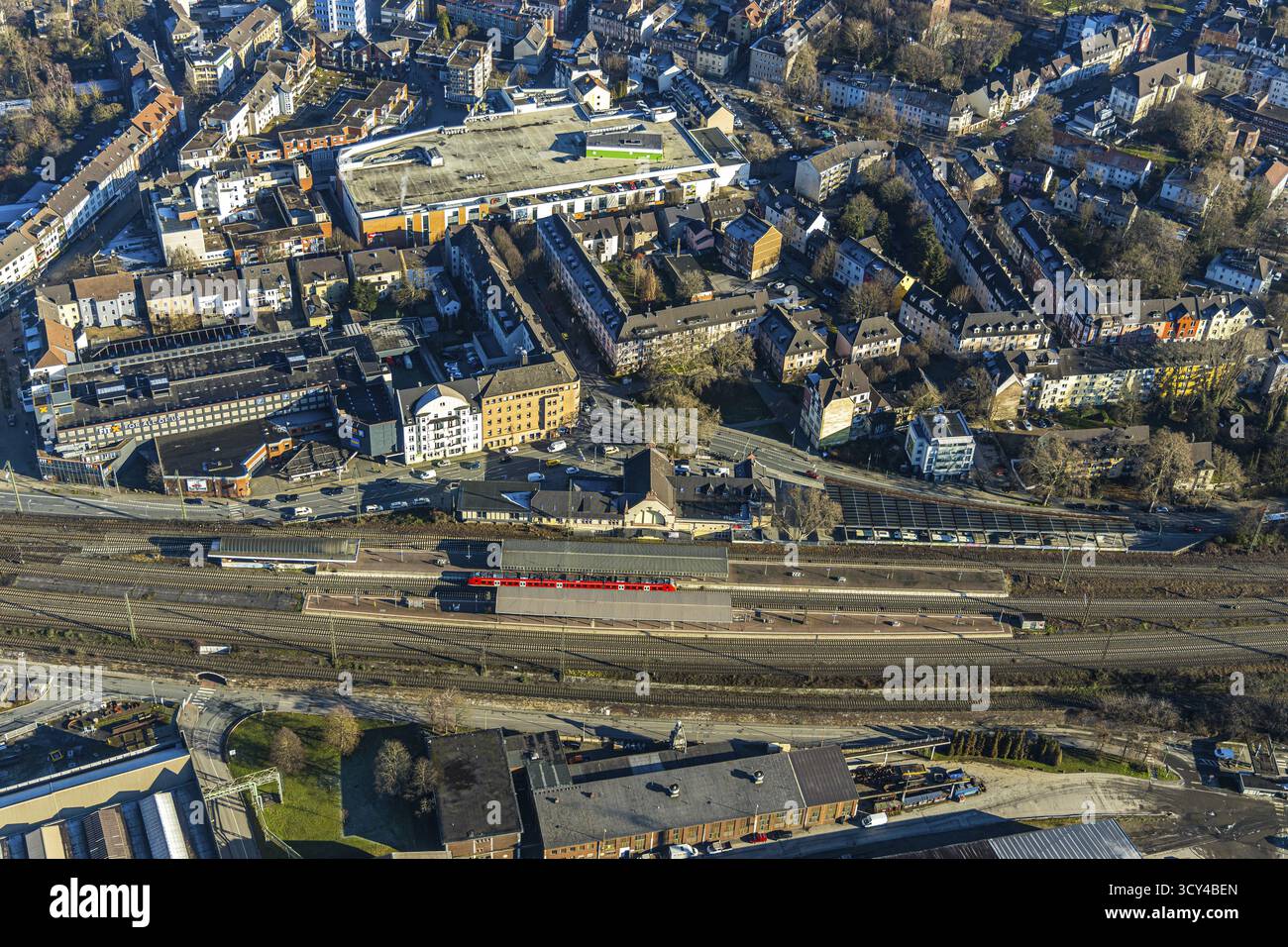 Aerial view, Witten main station, Stadtgalerie, Witten-Mitte, Witten ...