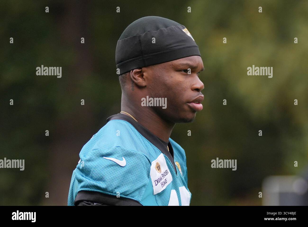 Jacksonville Jaguars wide receiver Travis Hunter (12), attends an NFL ...