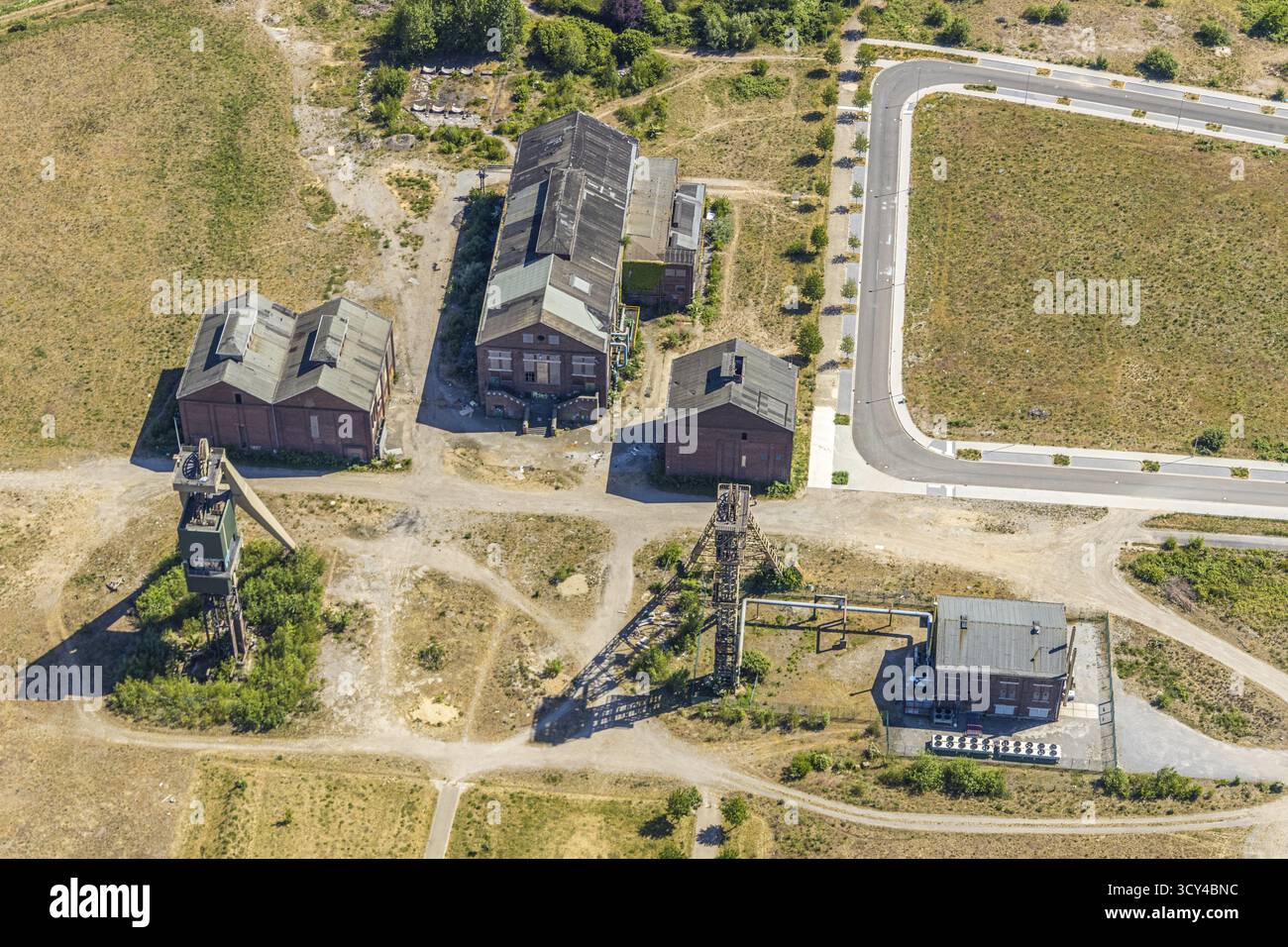 Aerial view, former Niederberg mine, Niederberg construction area ...