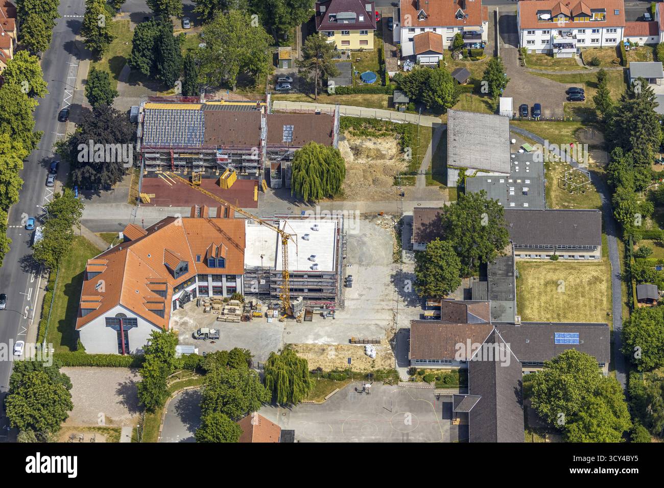 Aerial view, refurbishment and new build for the Petri primary school ...