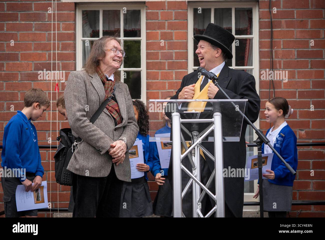 EDITORIAL USE ONLY Professor Ronald Hutton, left and Thomas the Tank ...