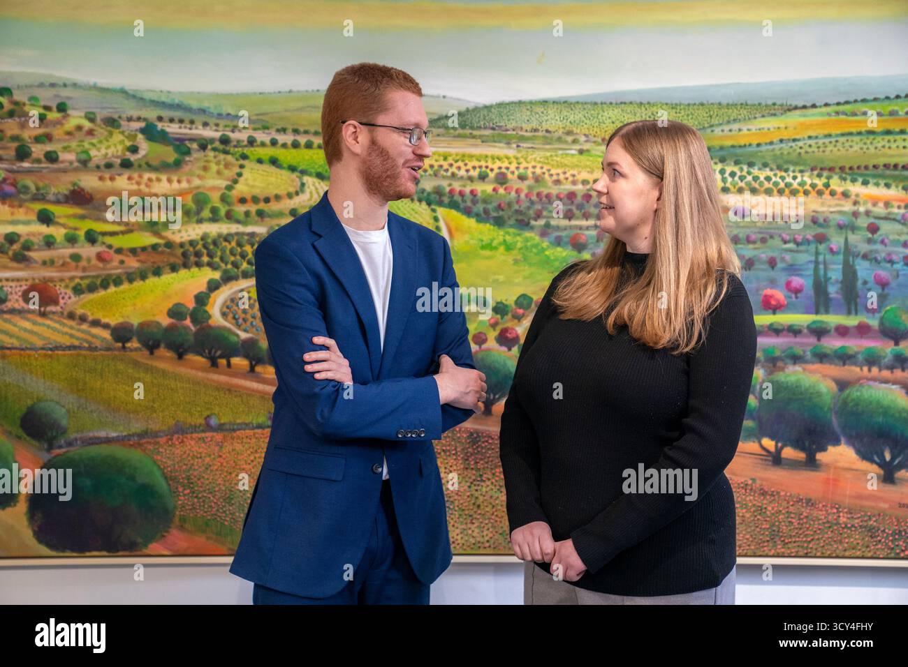 Scottish Green party co-leaders Ross Greer and Gillian Mackay during a ...