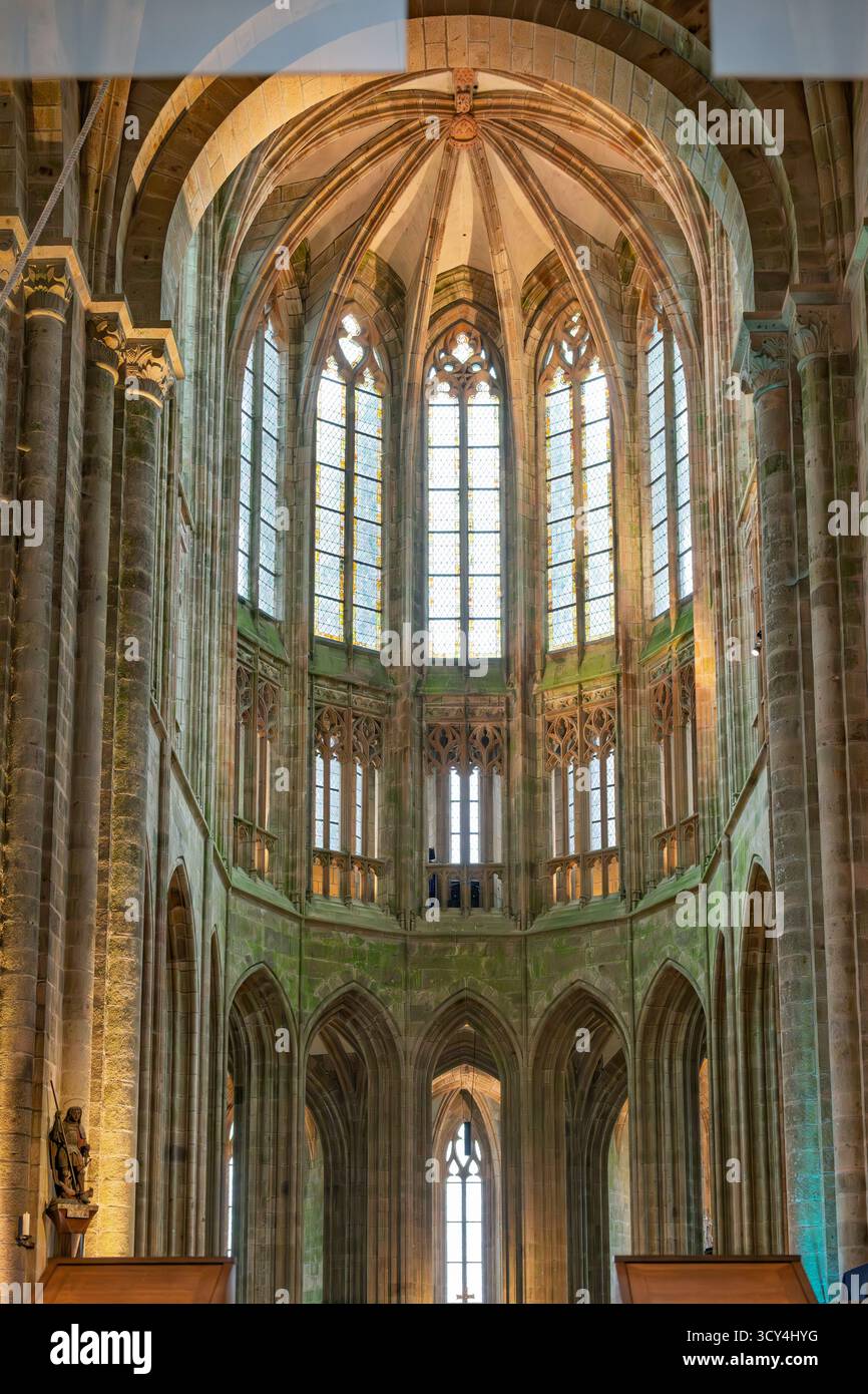 Mont Saint-Michel, France – December 15, 2024: The majestic interior of ...