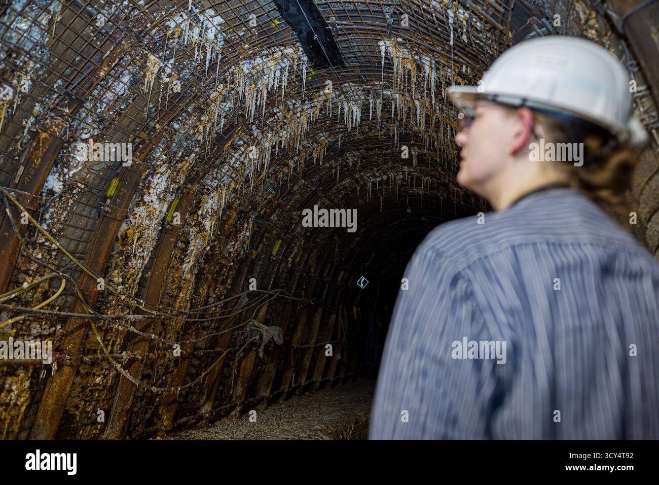 Remlingen Semmenstedt, Germany. 15th Oct, 2025. Stalagmites can be seen ...