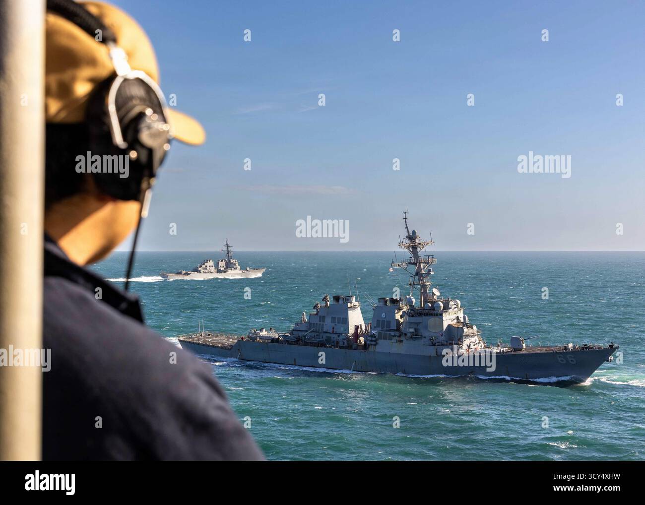 251003-N-VW875-1322 ATLANTIC OCEAN (Oct. 3, 2025) A Sailor assigned to ...