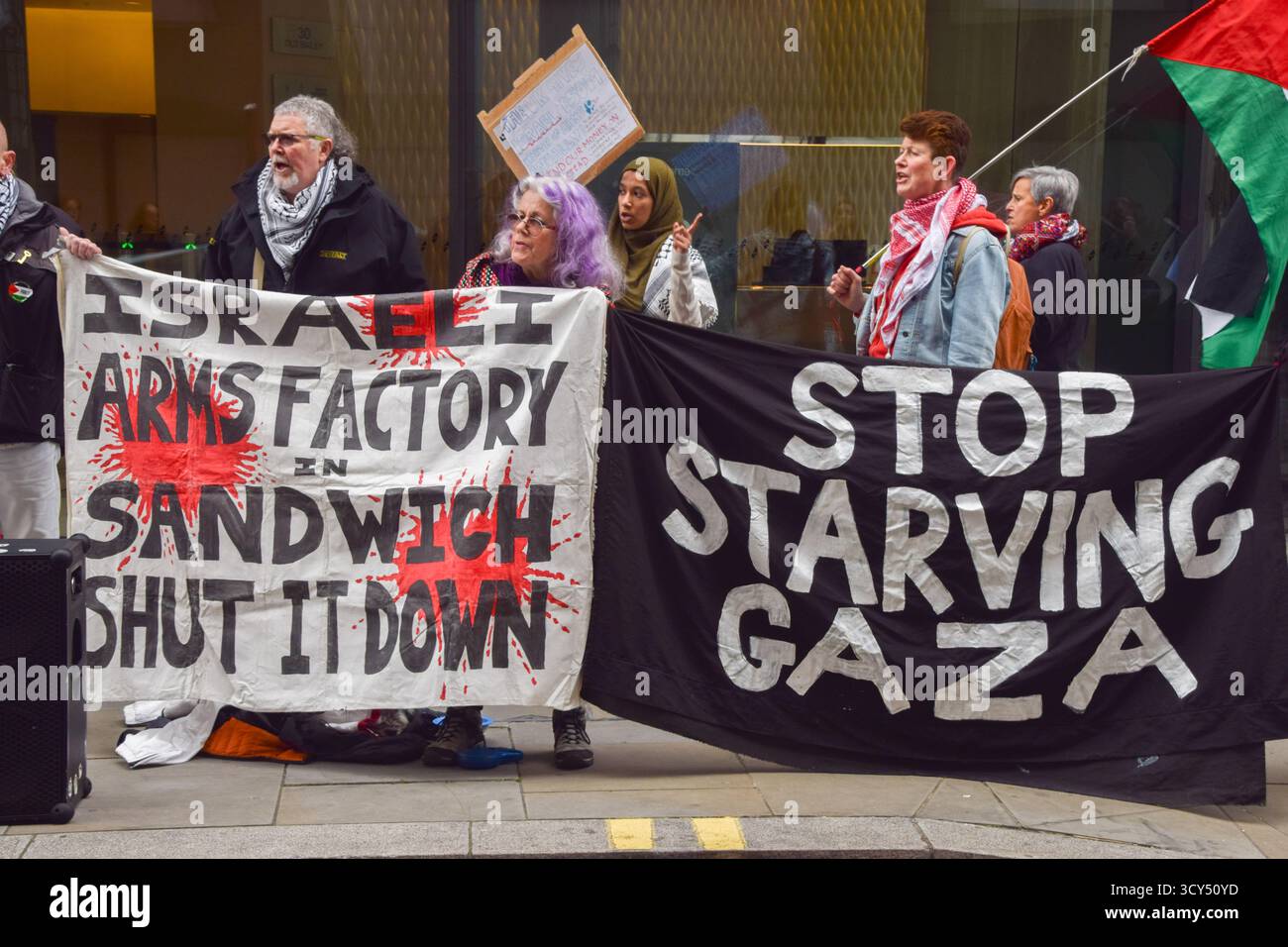 London, UK. 17th October 2025. Protesters gather outside the Central ...