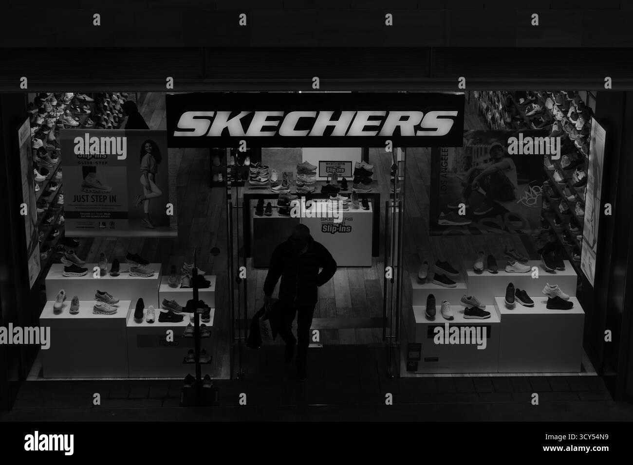 Modern retail signage Black and White Stock Photos & Images - Alamy