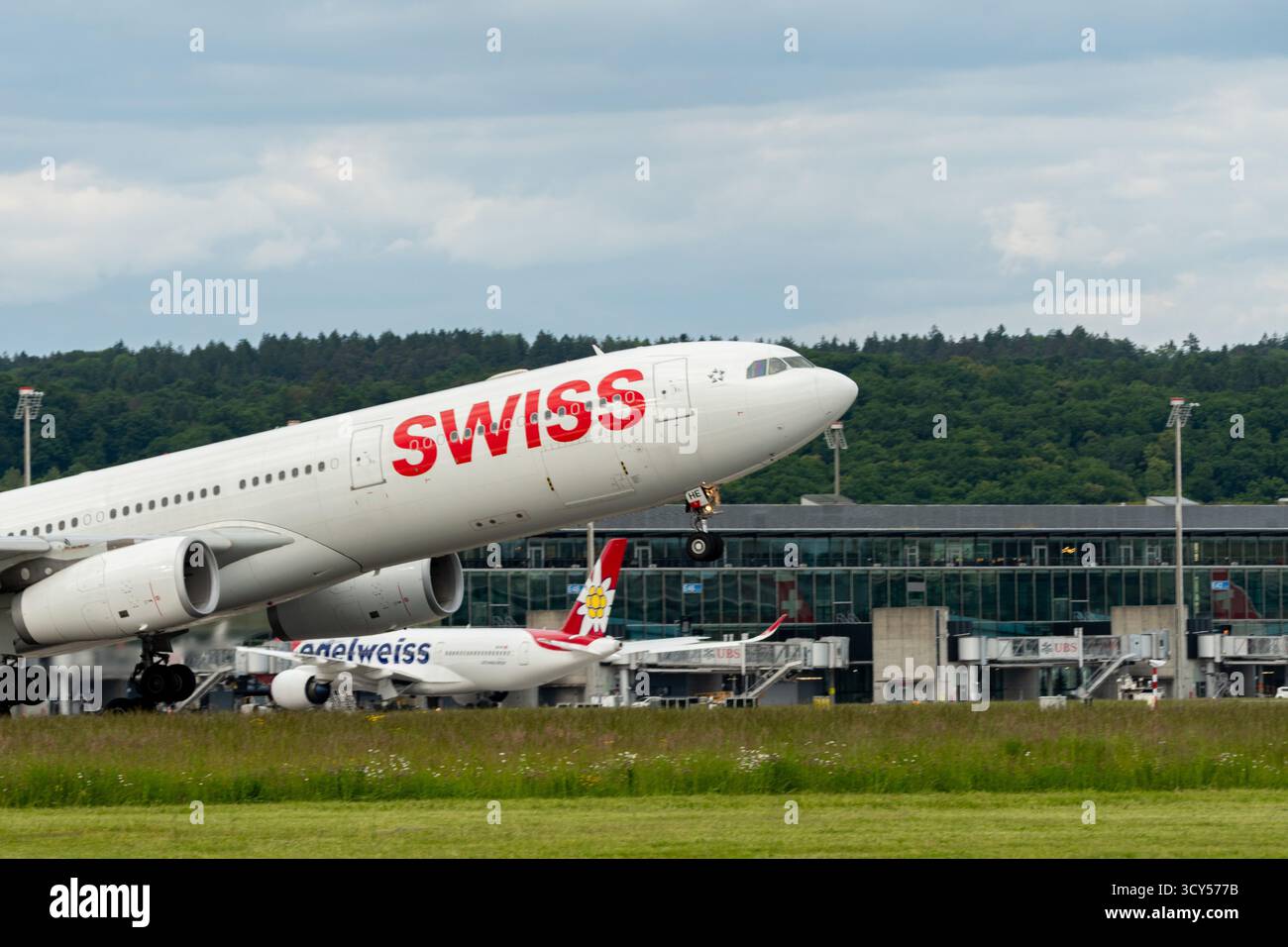 Zurich, Switzerland, May 16, 2025 HB-JHE Swiss Airbus A330-343 aircraft ...
