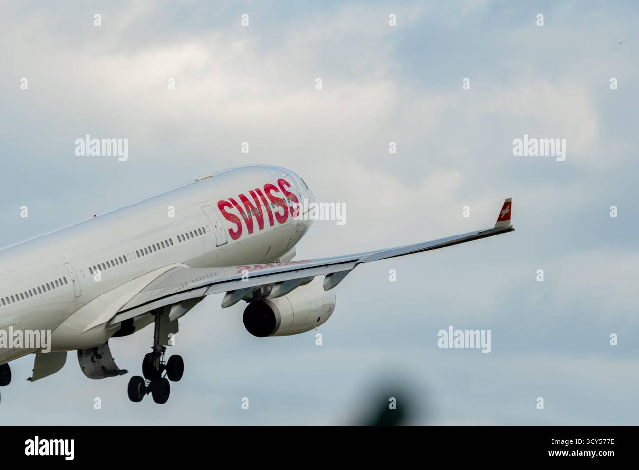 Zurich, Switzerland, May 16, 2025 HB-JHE Swiss Airbus A330-343 aircraft ...
