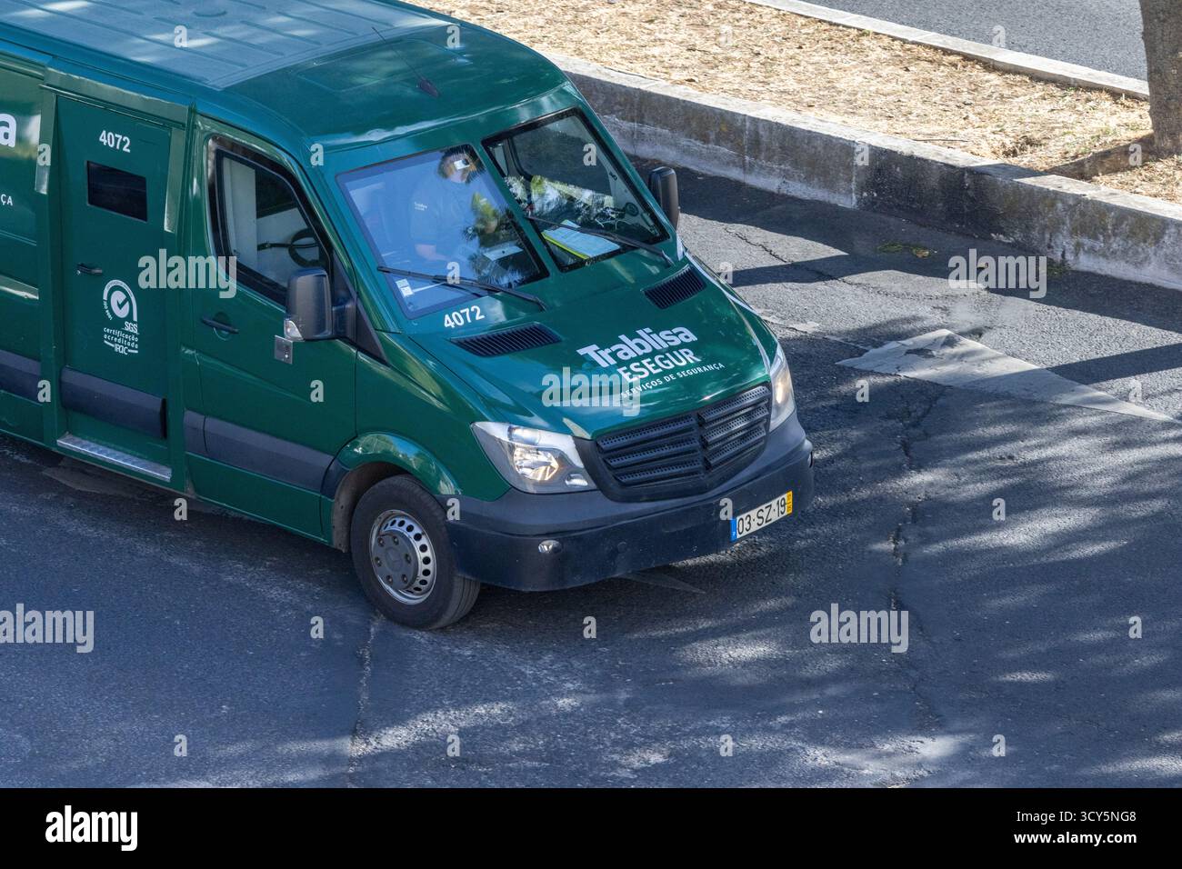 Armored security van providing cash in transit and valuable transport ...