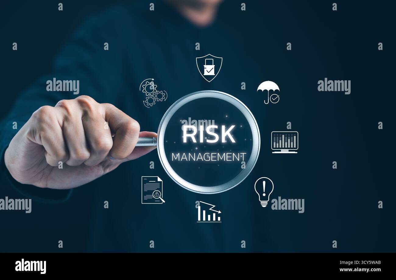Professional Exploring Risk Management Concepts. Businessman focuses on ...