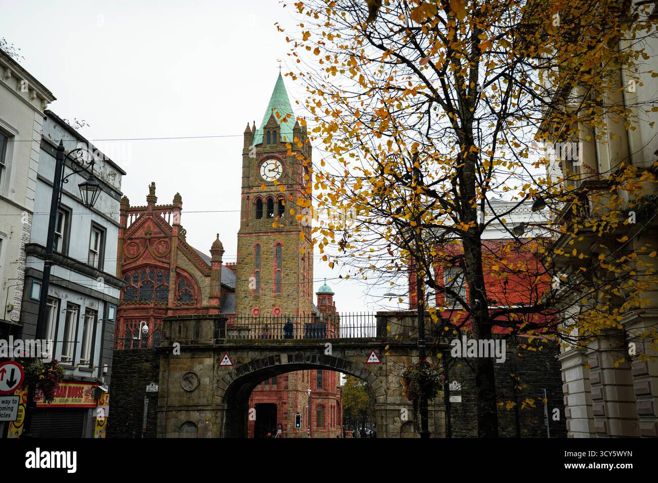 Derry, Northern Ireland. 17 October 2025. Warm autumn tones colour the ...