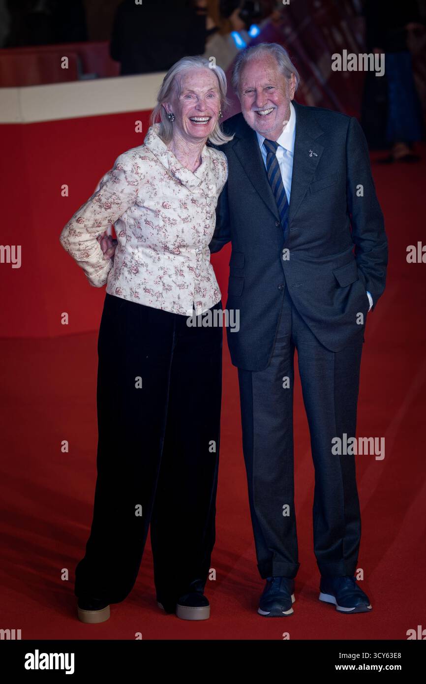 ROME, ITALY - OCTOBER 15, 2025: Lord David Puttnam and wife Lady Patsy ...