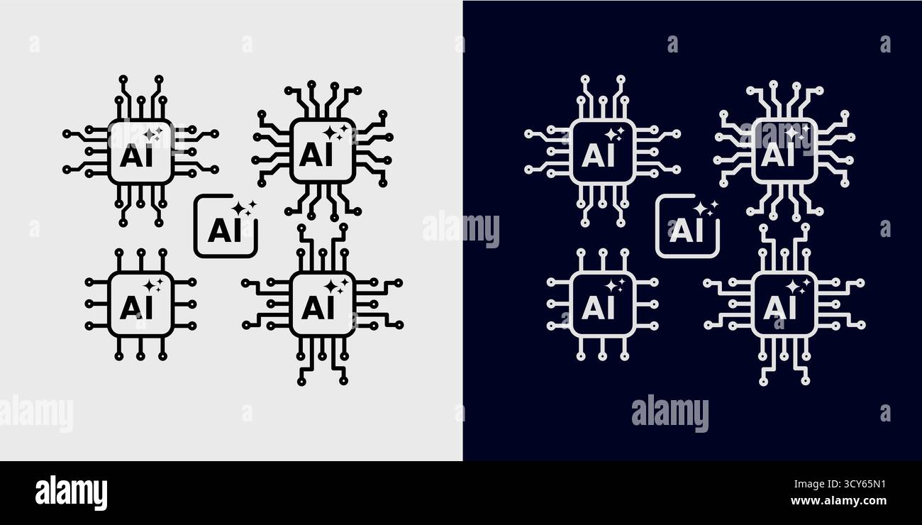 Set artificial intelligence technology hi-res stock photography and ...