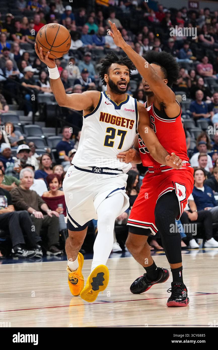 Denver Nuggets guard Jamal Murray (27) drives to the basket against ...