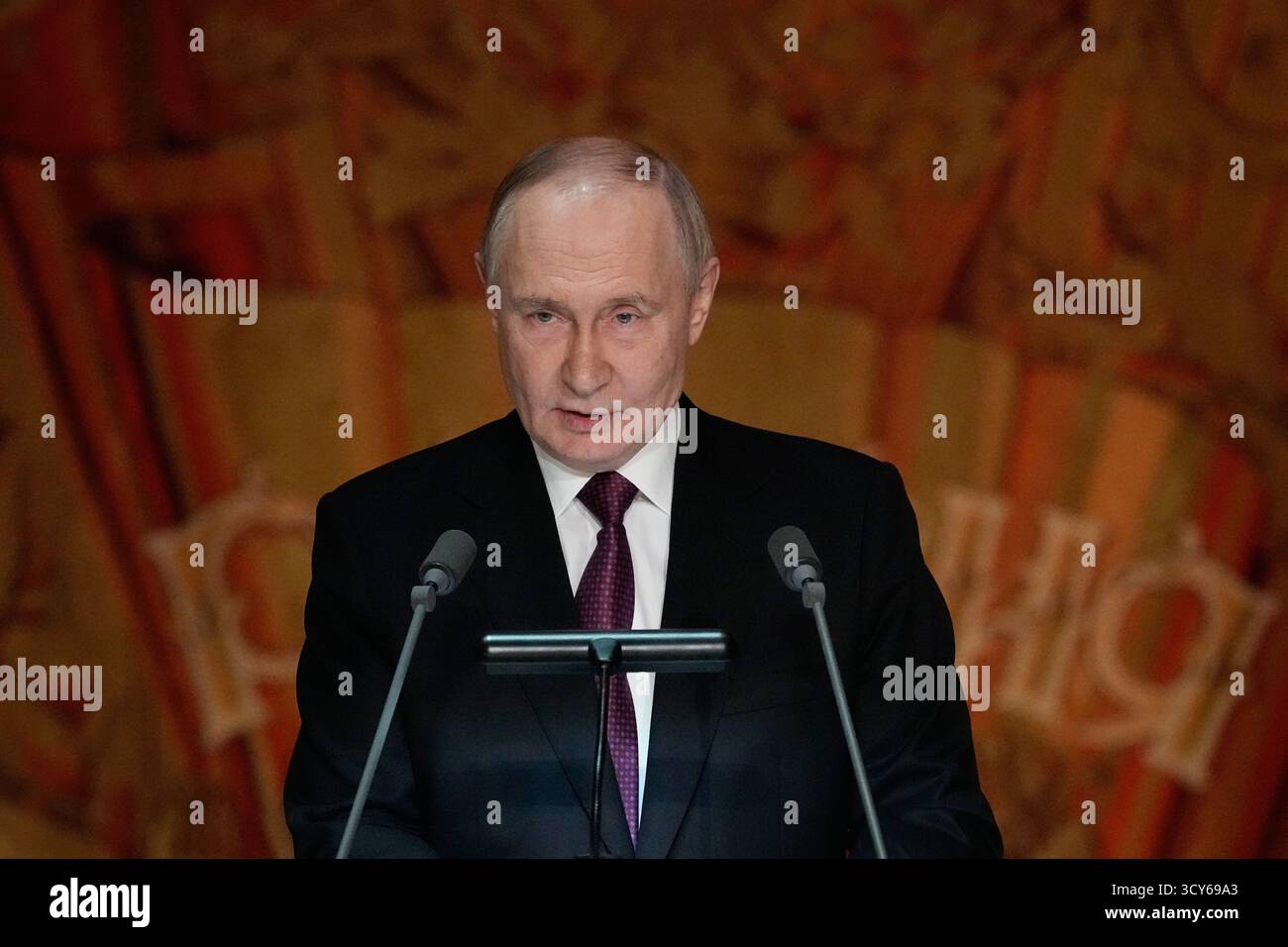 Russian President Vladimir Putin delivers his speech at the 20th ...