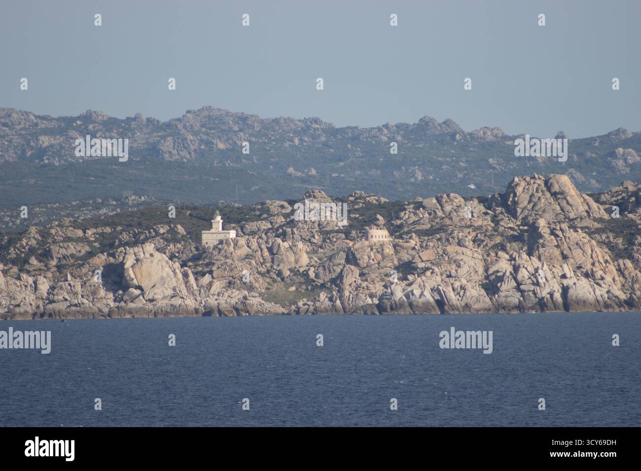 The Strait of Bonifacio between Sardinia and Corsica with rocks and ...