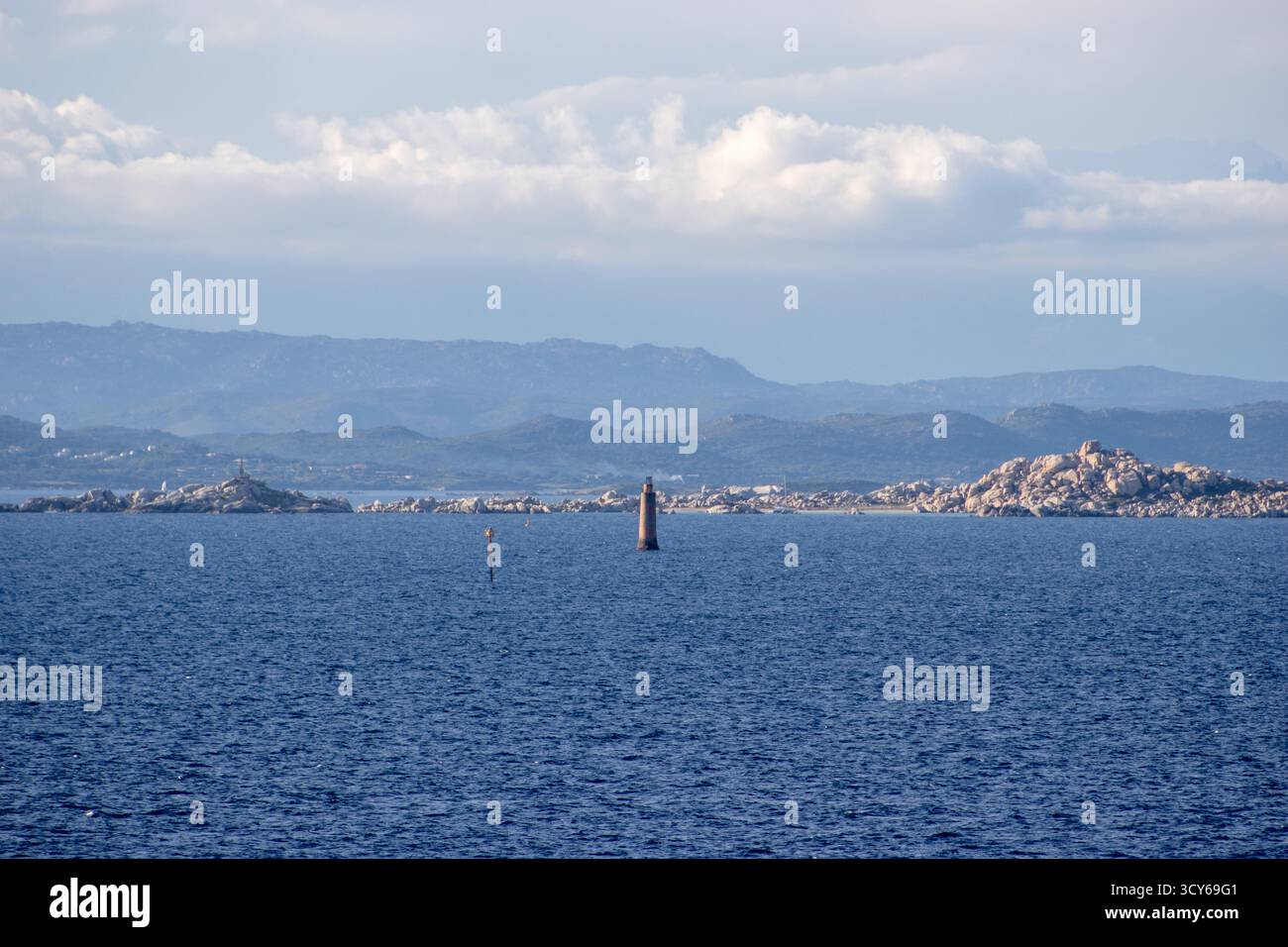 The Strait of Bonifacio between Sardinia and Corsica with rocks and ...