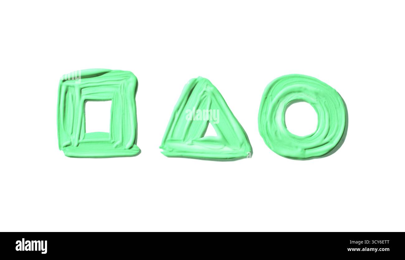 Bold geometric shapes in green Cut Out Stock Images & Pictures - Alamy