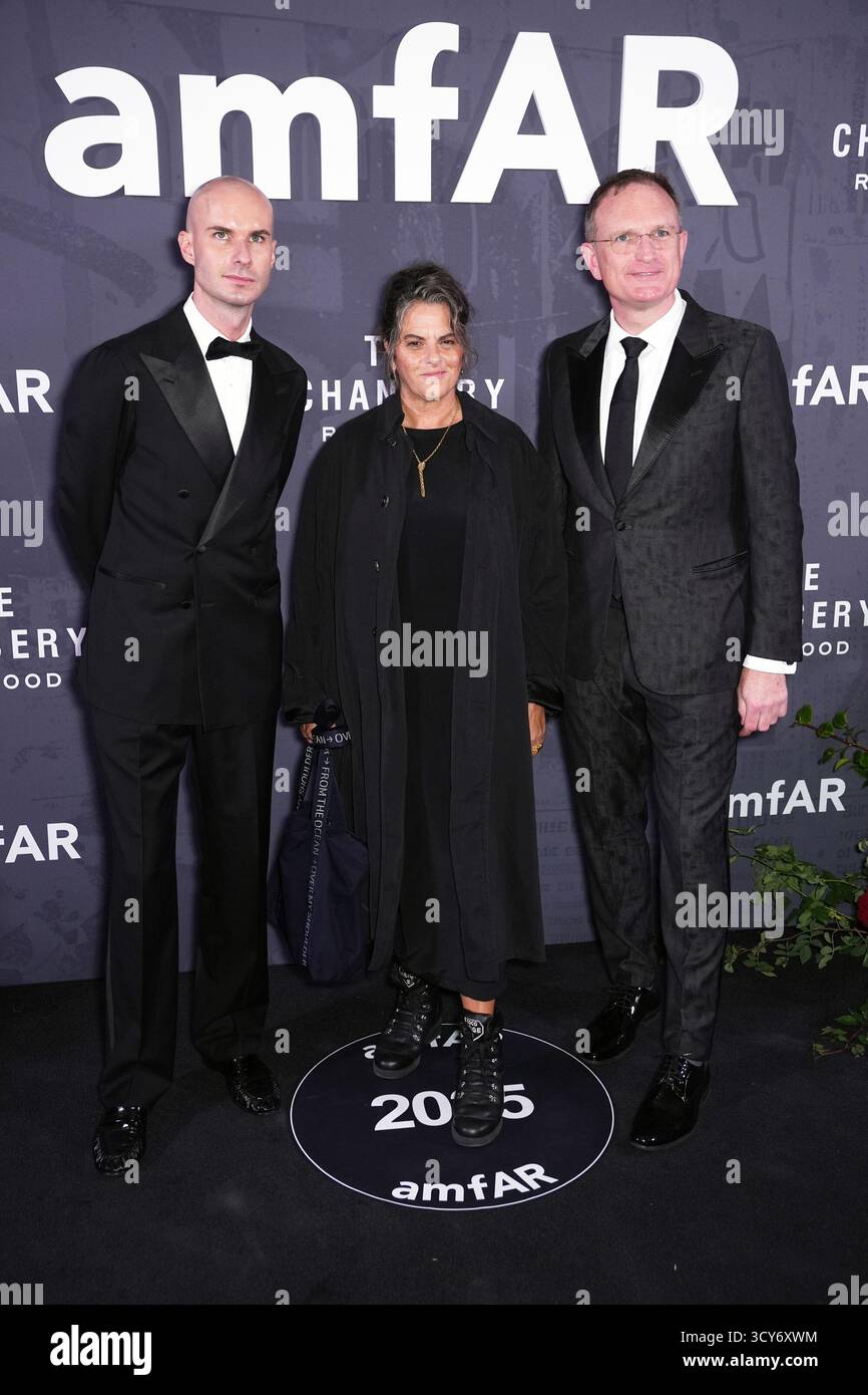 (left-right) Harry Weller, Tracey Emin and Kyle Clifford arriving for ...