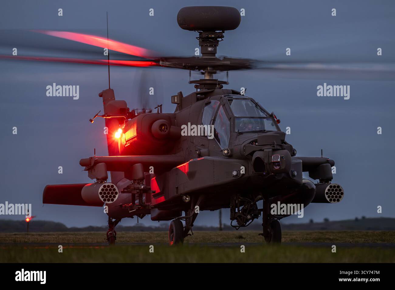 Royal Air Force Chinook and Apache helicopters on display during a ...