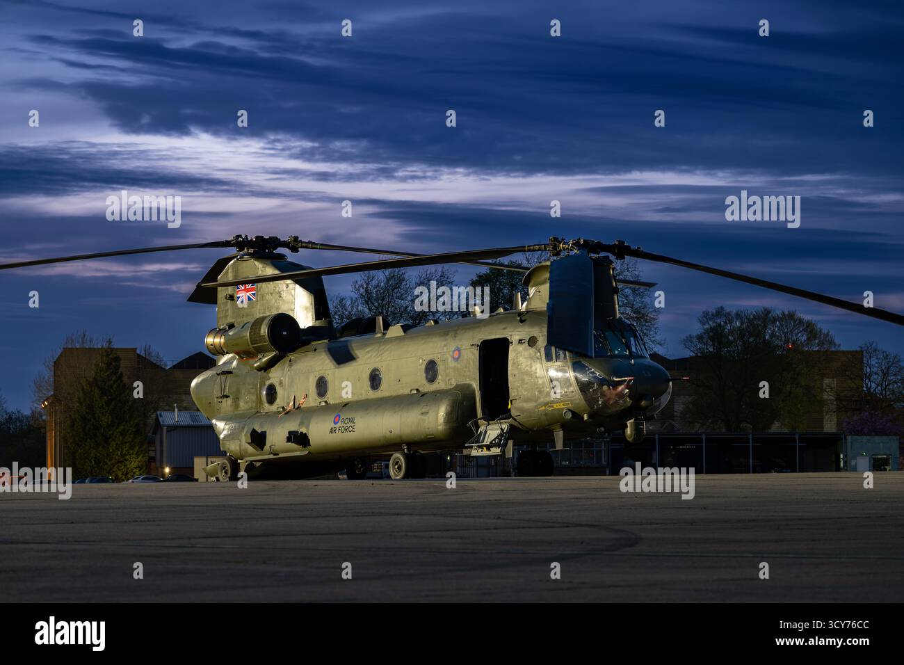 Royal Air Force Chinook and Apache helicopters on display during a ...