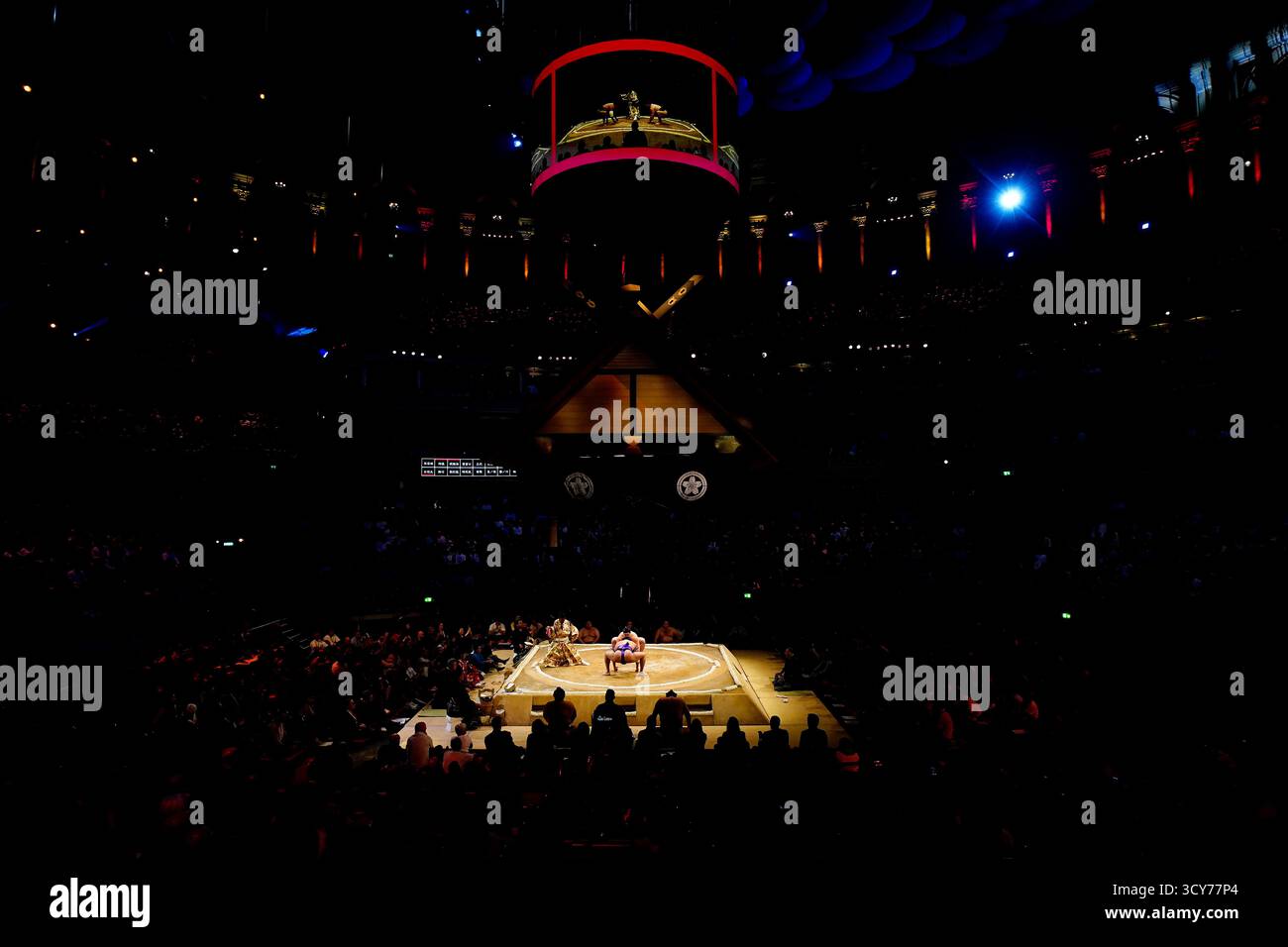 Shodai battles with Roga in the Makuuchi Division bout on day three of ...