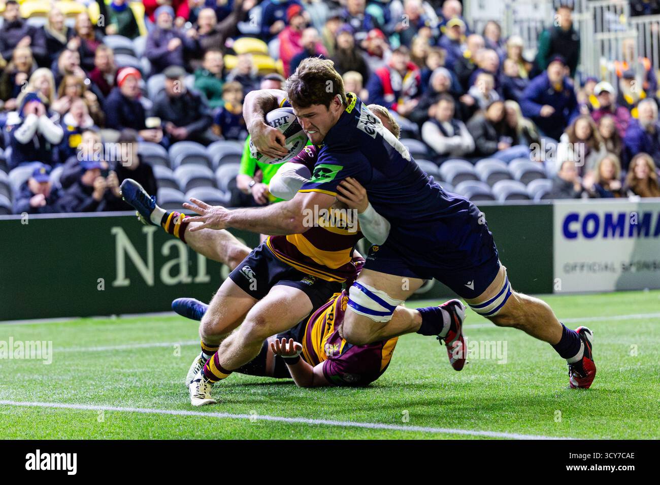 17 october 2025 tim anstee of worcester warriors scores hi-res stock ...