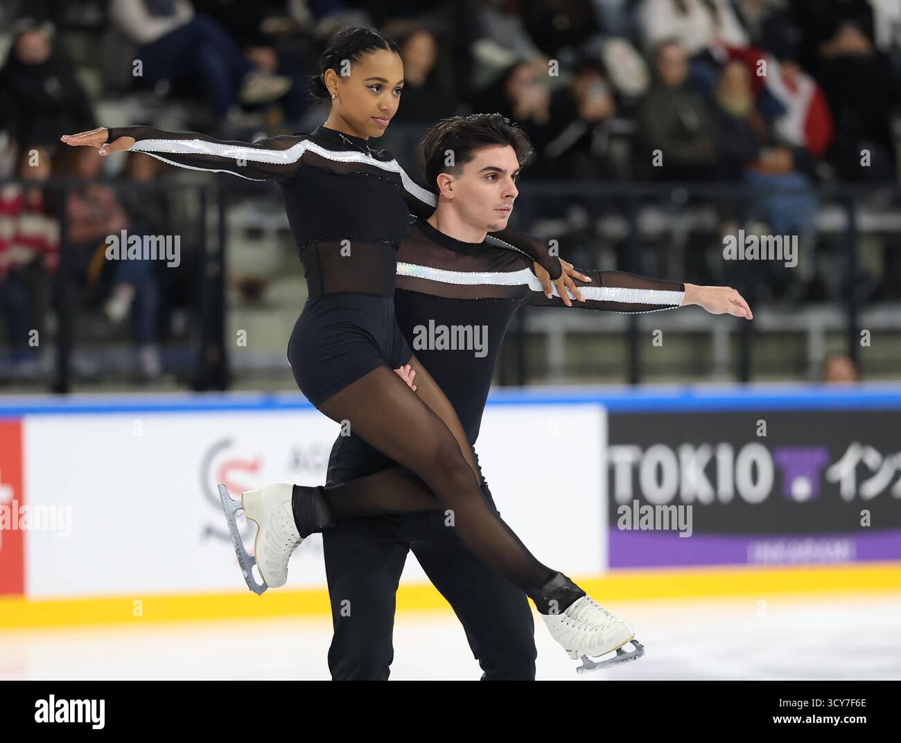 Aurelie FAULA and Theo BELLE of France perform during Pairs Short ...