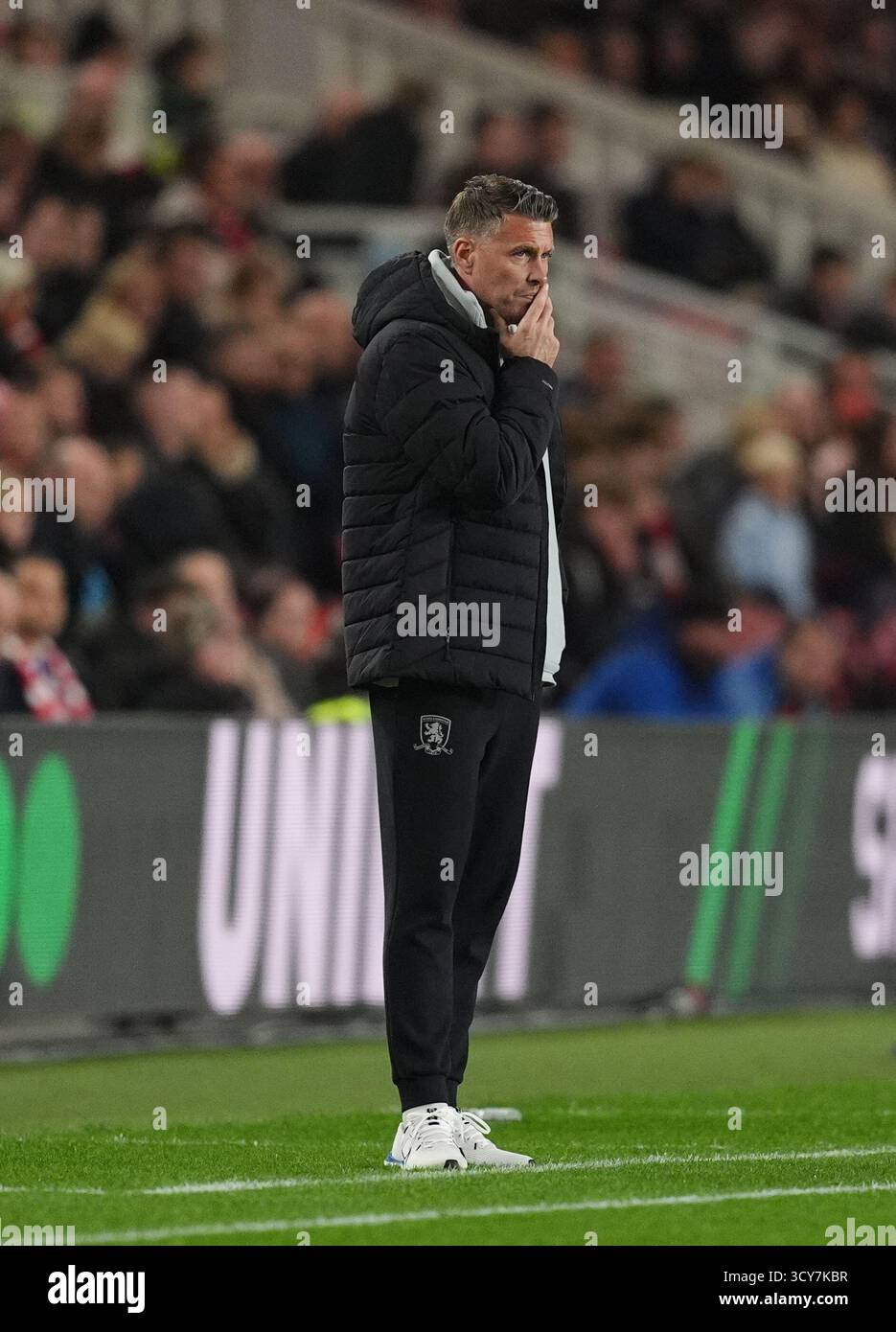 Middlesbrough manager Rob Edwards during the Sky Bet Championship match ...