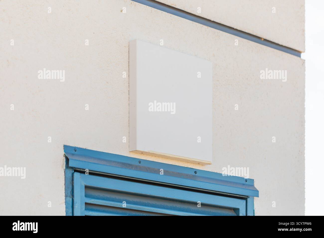 White information panel for pictograms and signage at a service station ...