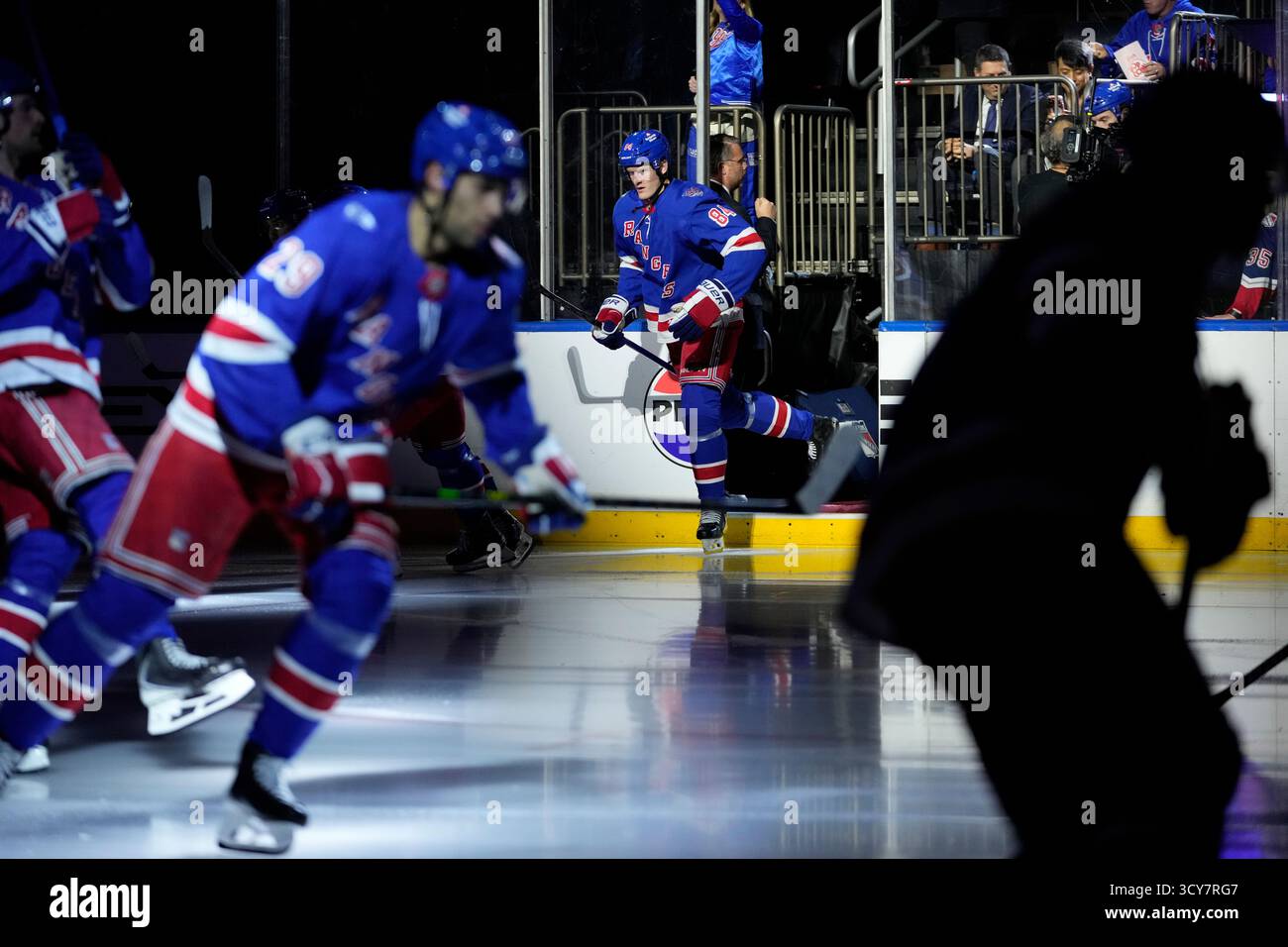 New York Rangers' Adam Edstrom (84) before an NHL hockey game against ...