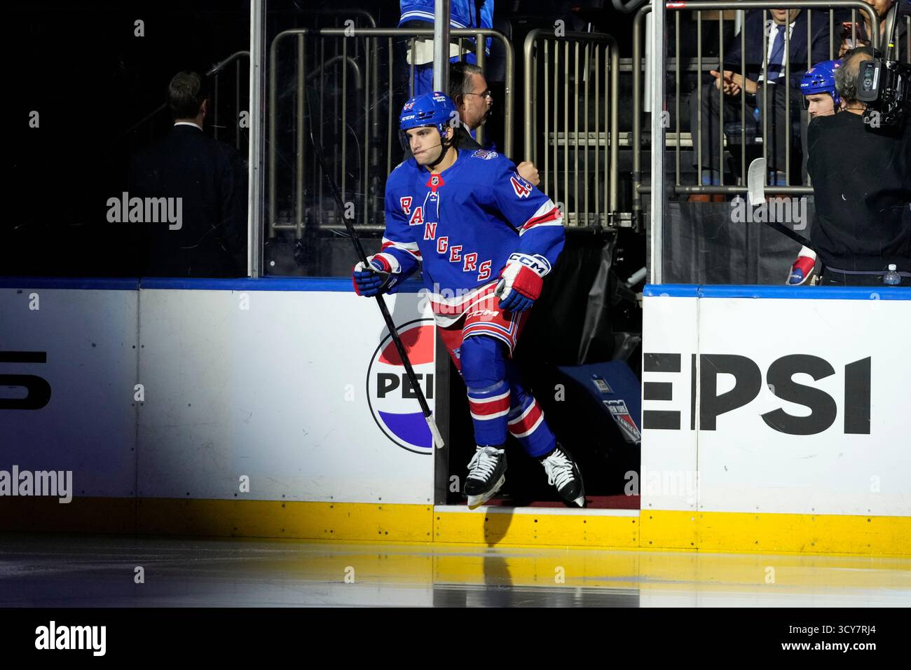New York Rangers' Conor Sheary before an NHL hockey game against the ...