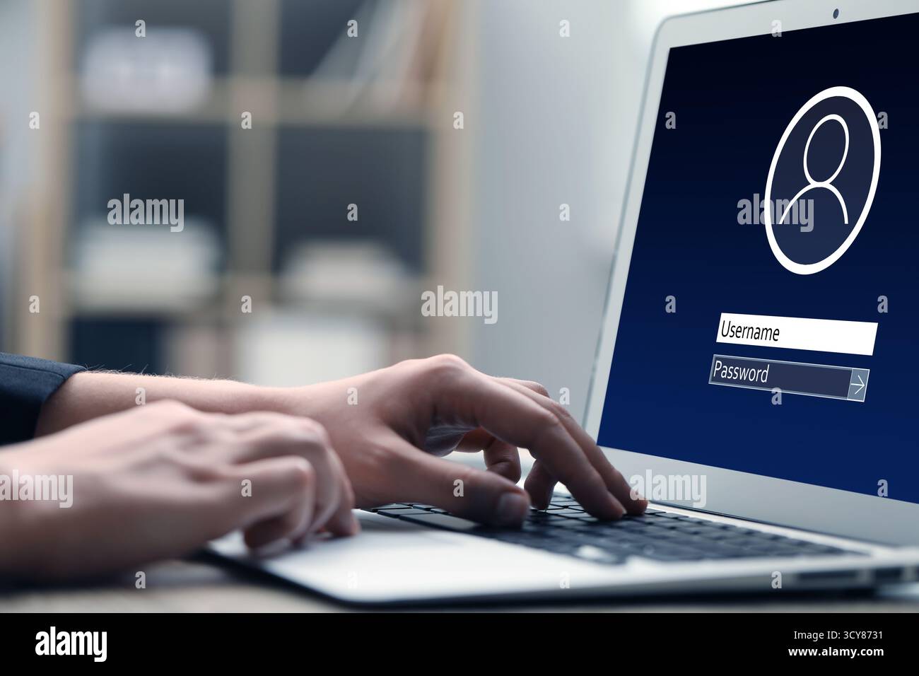 Man entering password sign hi-res stock photography and images - Alamy