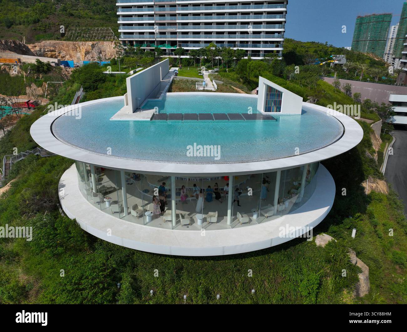 Aerial photography of a drop of water library on the Yunding Coast of ...
