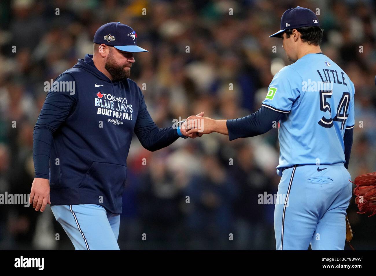 Toronto Blue Jays John Schneider pulls pitcher Brendon Little (54 ...