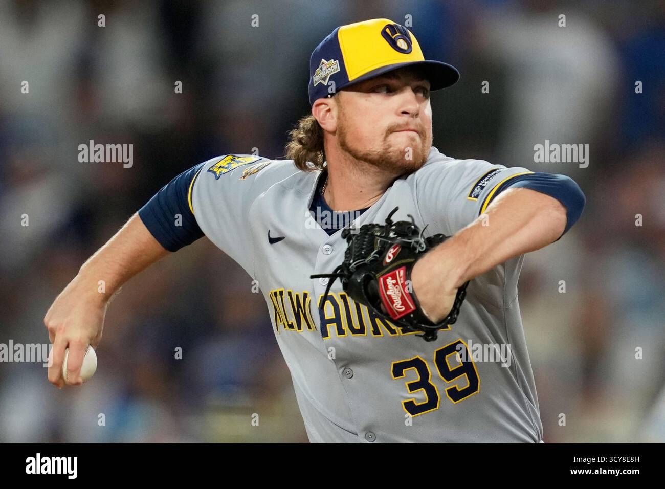 Milwaukee Brewers pitcher Chad Patrick throws against the Los Angeles ...