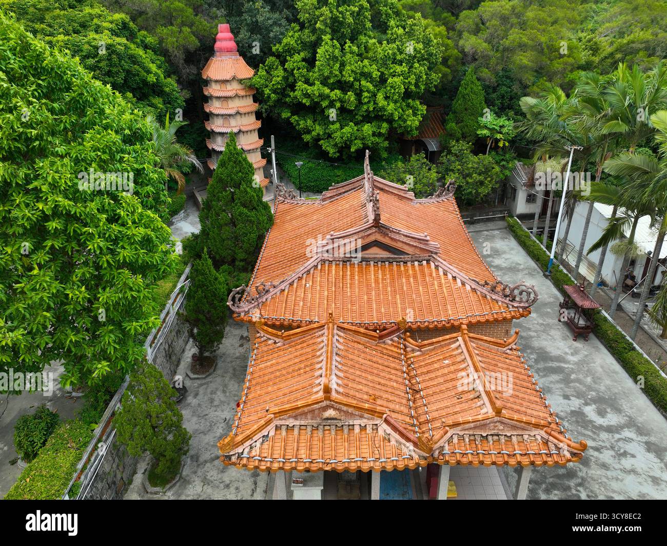 Aerial photography of Jufeng Temple in Haojiang District, Shantou City ...