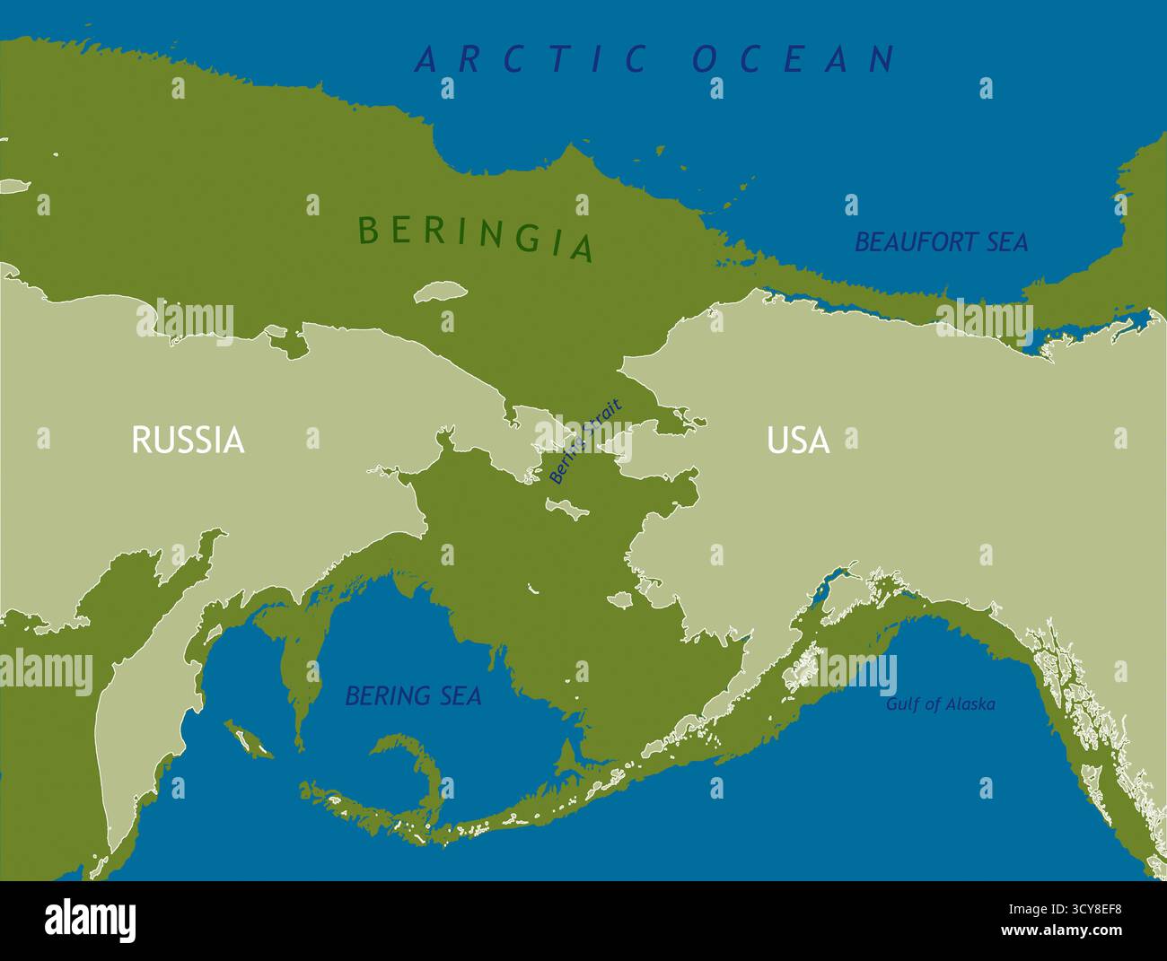 Bering land bridge map hi-res stock photography and images - Alamy