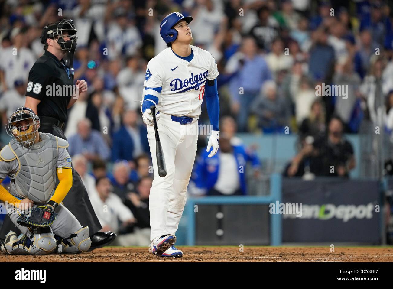 Los Angeles Dodgers' Shohei Ohtani celebrates his home run against the ...