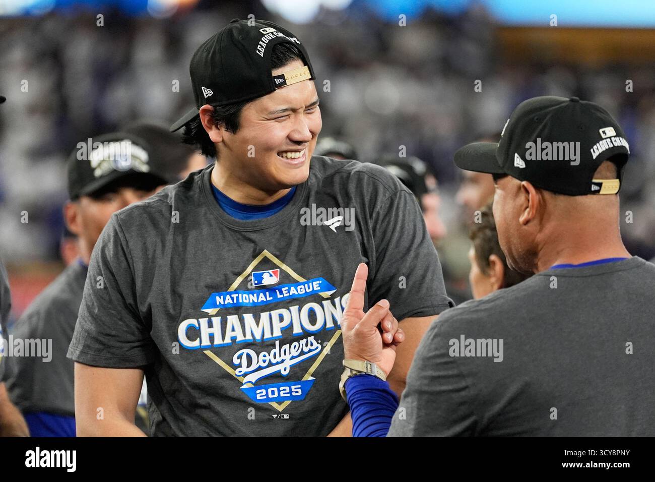 Los Angeles Dodgers pitcher Shohei Ohtani and manager Dave Roberts ...