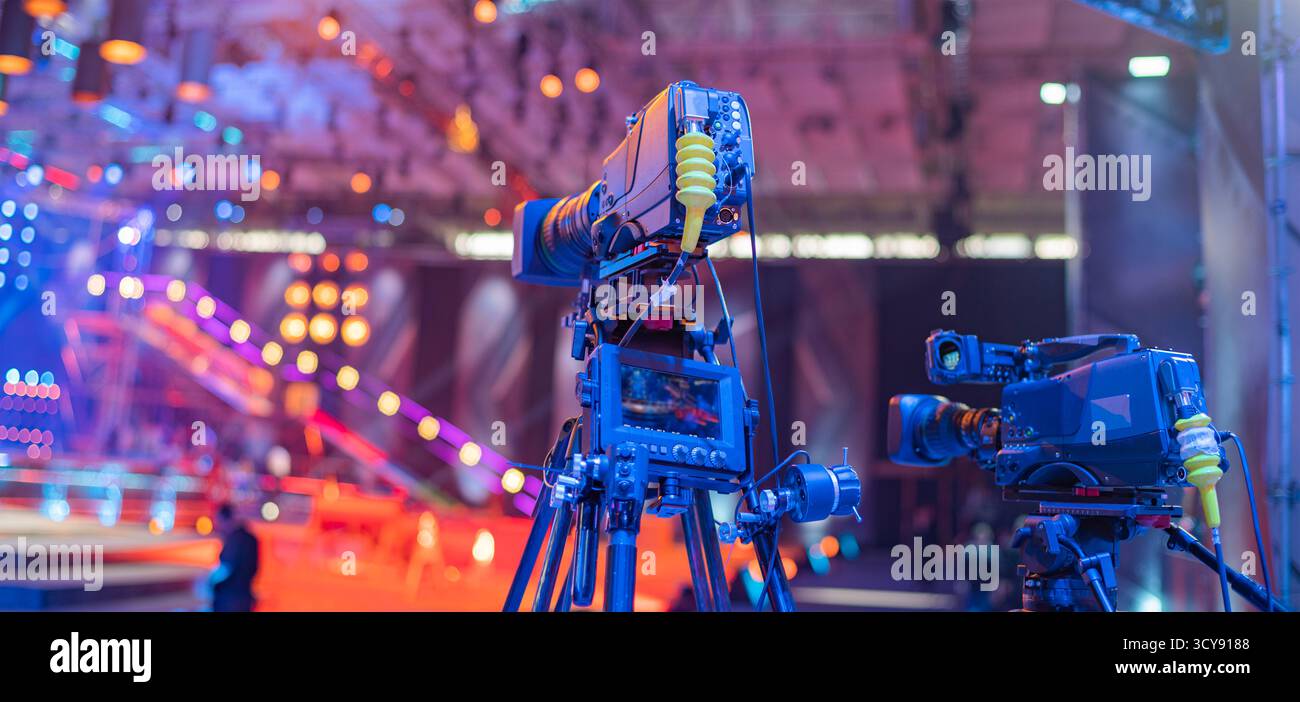 TV camera at a concert to record the show Stock Photo - Alamy