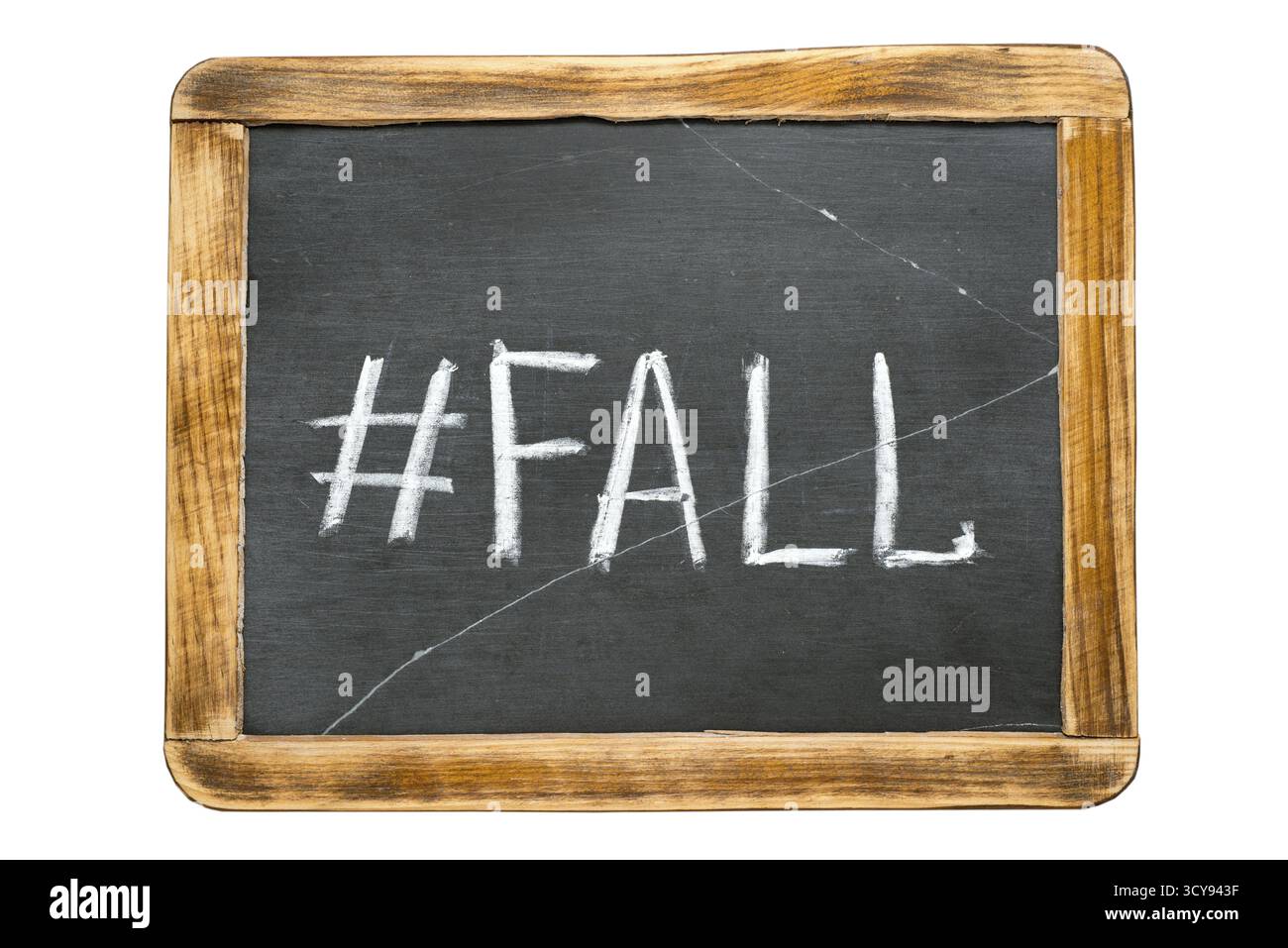 Fall hashtag handwritten on vintage school slate board isolated on ...