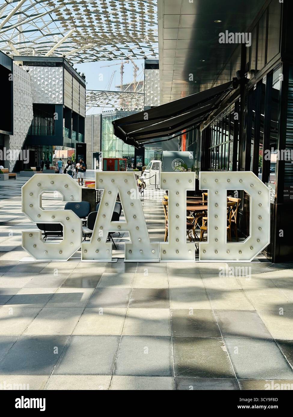 SAID DAL1923 cafe sign Stock Photo - Alamy