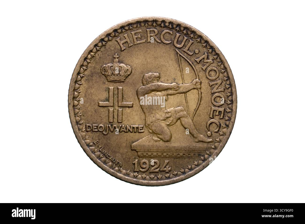 1 Franc Coin of Prince Louis II of Monaco Stock Photo - Alamy