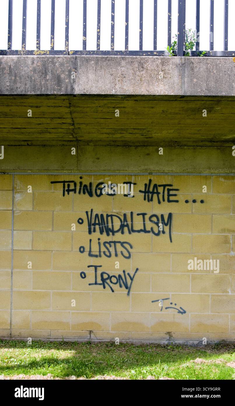 Graffiti on Bridge Stock Photo - Alamy