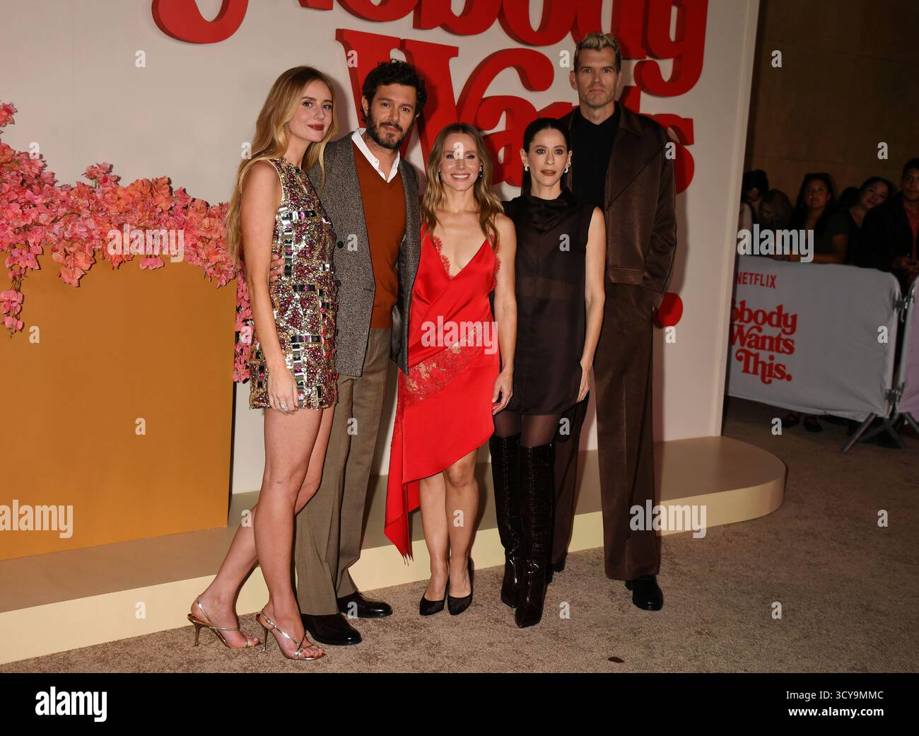 LOS ANGELES, CALIFORNIA - OCTOBER 16: (L-R) Justine Lupe, Adam Brody ...