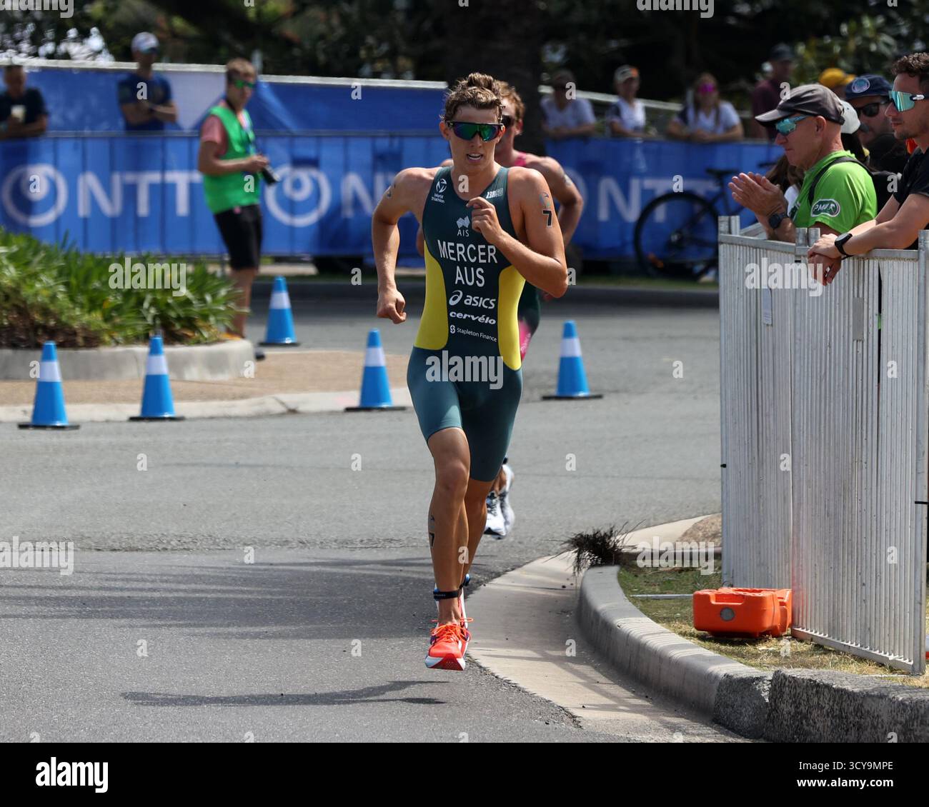 Brayden Mercer, of Australia, at the U23 2025 World Triathlon ...