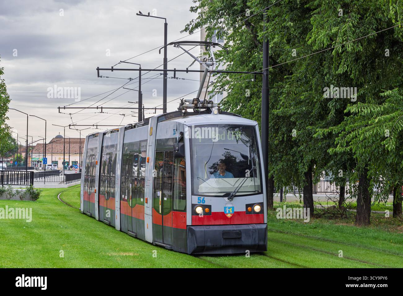 Oradea, Romania - September 27, 2025: Scenic view of public transport ...