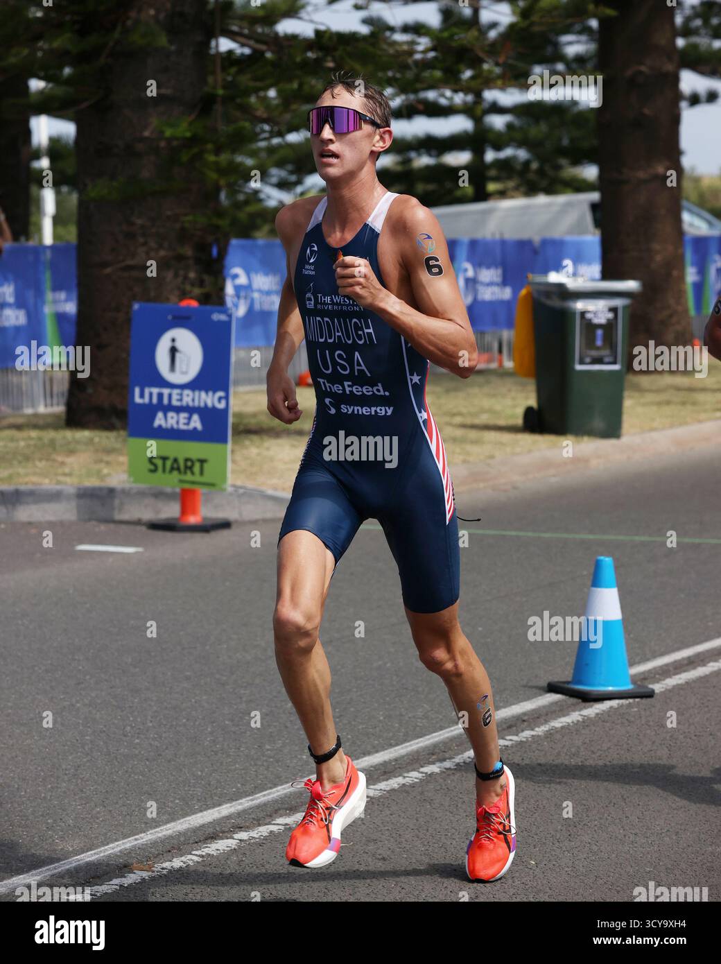 Sullivan Middaugh, of EagleVail, CO, at the U23 2025 World Triathlon ...